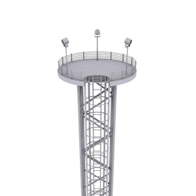 3d model of high-poly tower