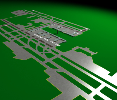 los angeles international airport runway 3d model