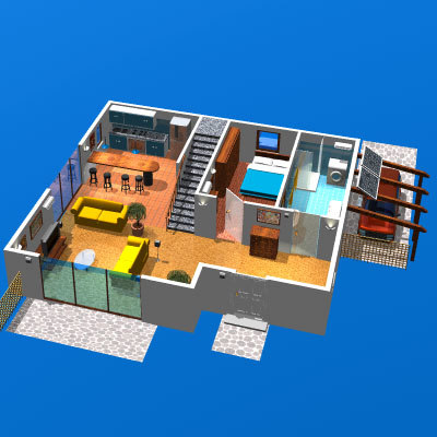 3d model house cutaway