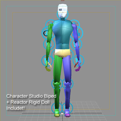 hi crashtest dummy character rigged 3d model
