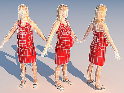 3d character pregnant 01 model