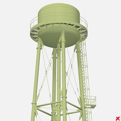 3d water tower model