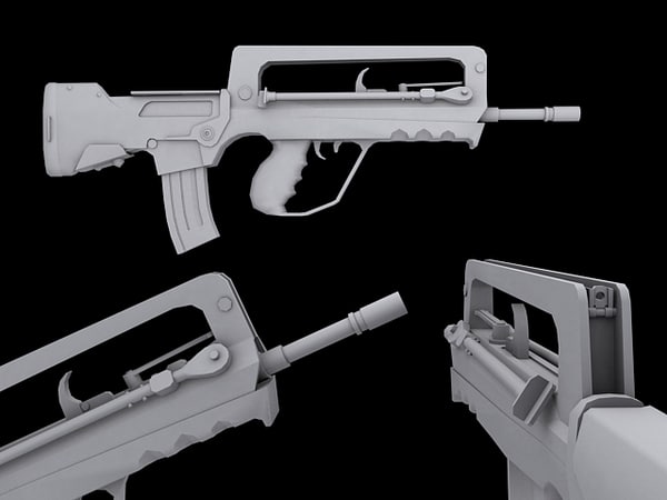 3d model famas g2 assult rifle