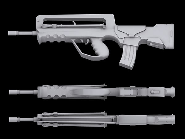 3d model famas g2 assult rifle