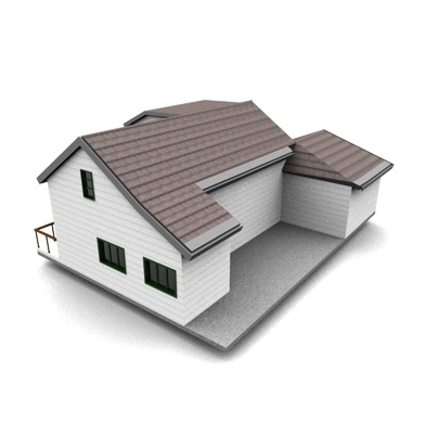 american neighborhood house 3d model