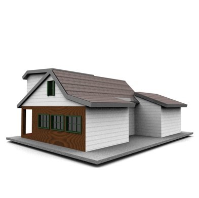 3d american neighborhood house model