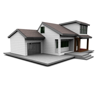 3d american neighborhood house model