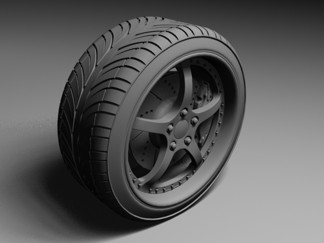 3d model rim tire sports car