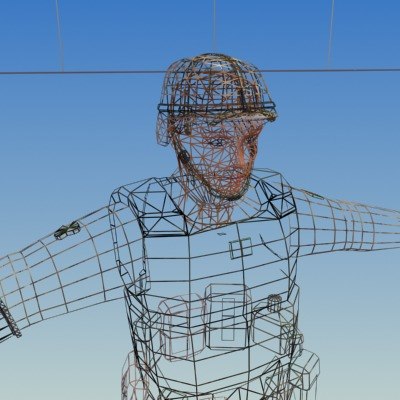 usmc female marine 3d model