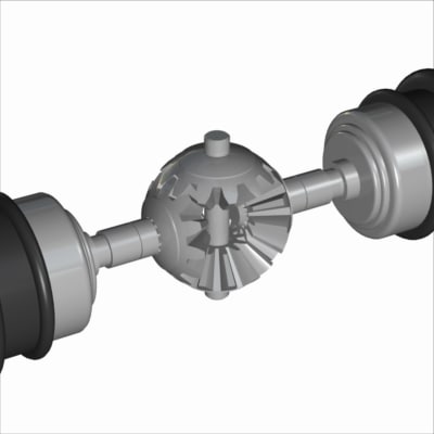 differential cutaway car 3d model