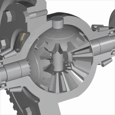 differential cutaway car 3d model