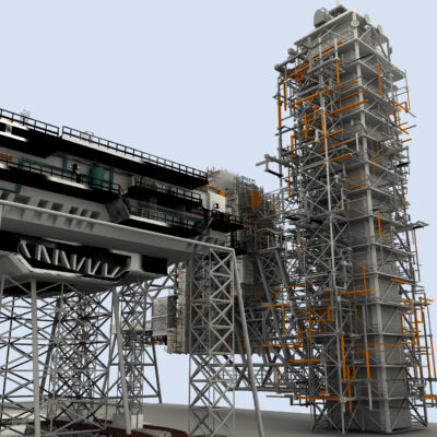 3d model of space shuttle launch tower