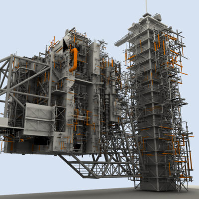 3d model of space shuttle launch tower