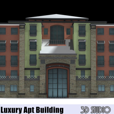 5 story luxury apartment building 3d model