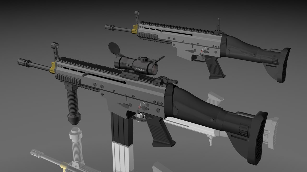 fn scar 3d model