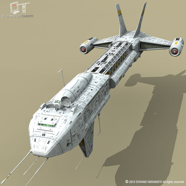 3d cargo spacecraft spaceship model