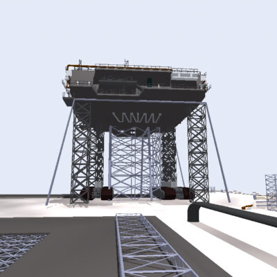space shuttle launch tower 3d model