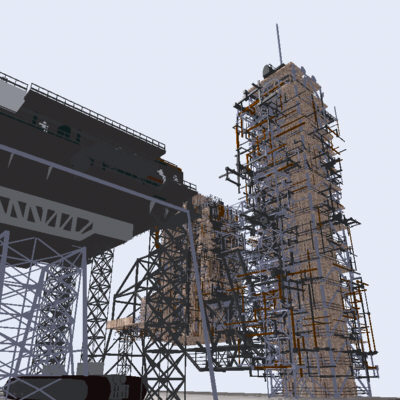 space shuttle launch tower 3d model