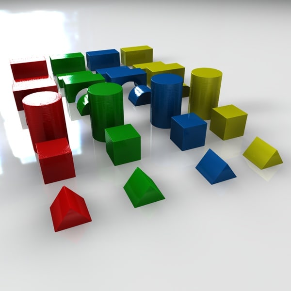 3d building blocks model