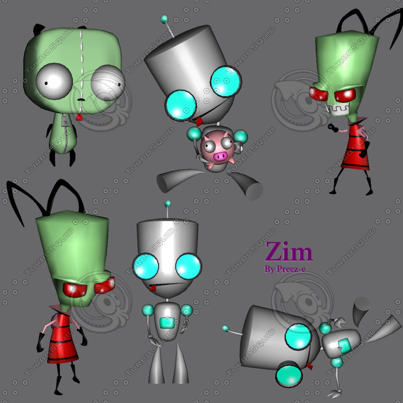 invader zim cartoon 3d gmax