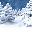 3d winter conifer forest snow model