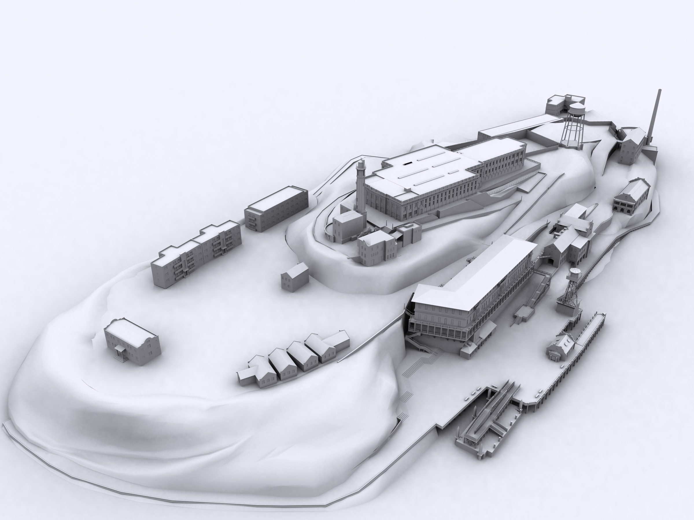 alcatraz island 3d model