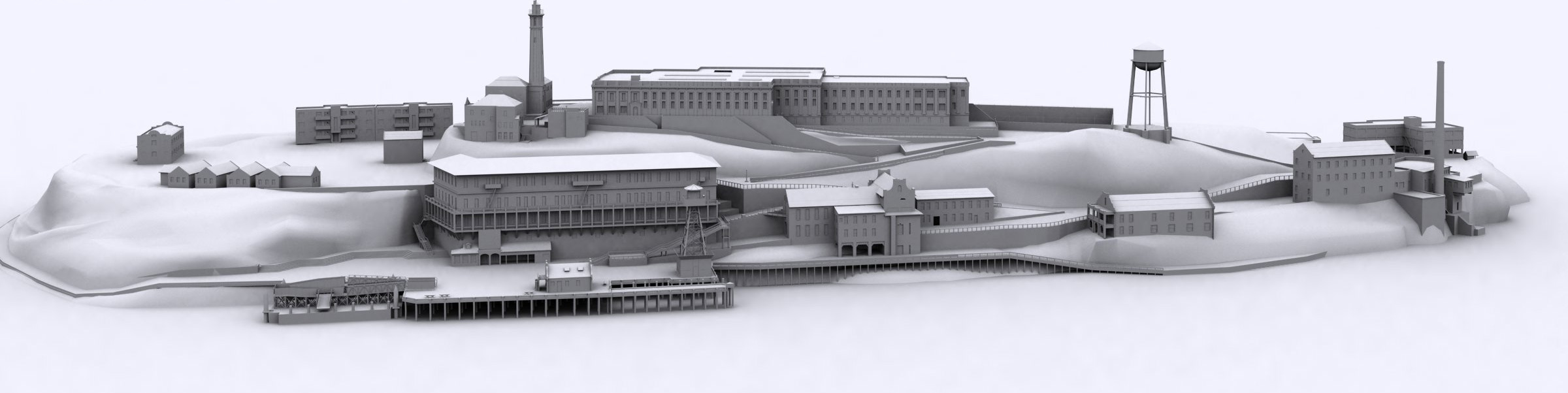 alcatraz island 3d model