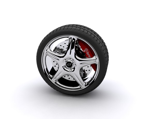 maya chrome rim tires wheel