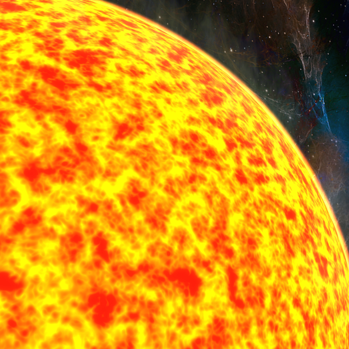 3d boiling star sun model