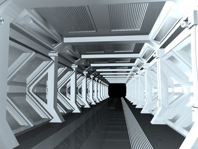 3d science fiction corridor model