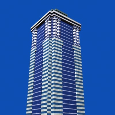 60 wall street building city 3d max