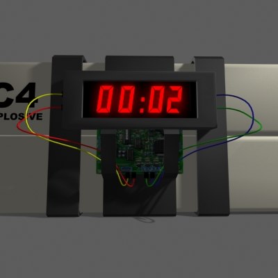 c4 plastic explosive bomb 3d model