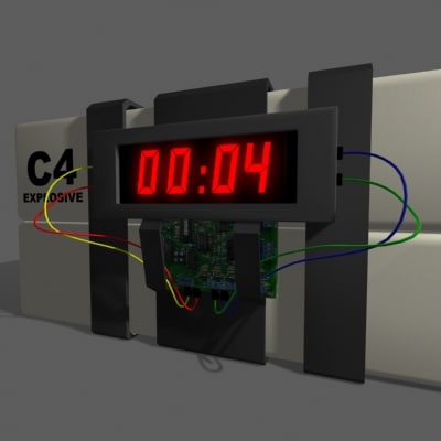 c4 plastic explosive bomb 3d model