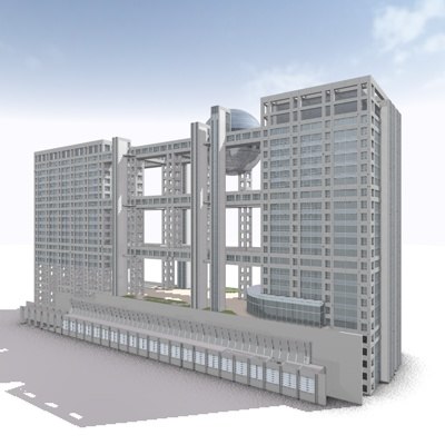 3d model of fuji television headquarters