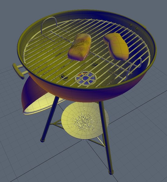 3d model of classic barbeque grill