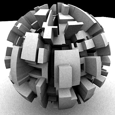 3d greebled sphere model