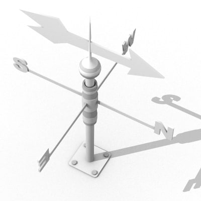 weather vane wind 3d obj