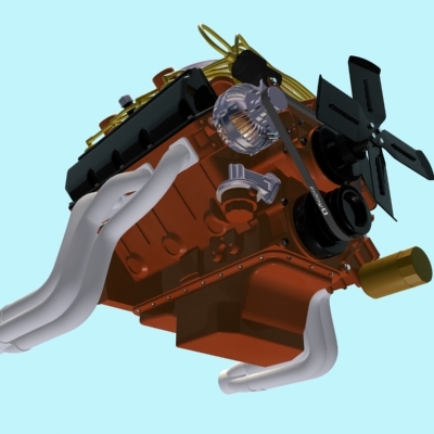 3d model 426 hemi racing engine