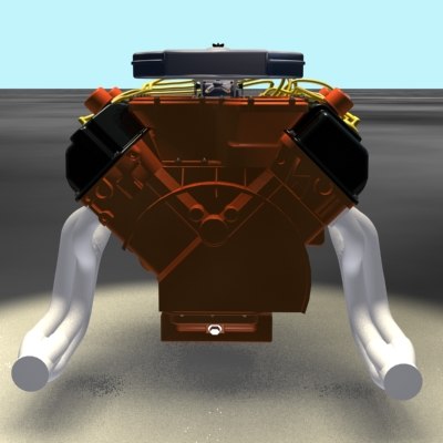 3d model 426 hemi racing engine