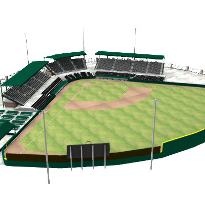 3d model of minor baseball stadium