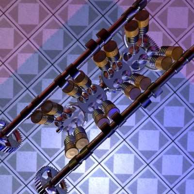 inline 4 engines 3d model