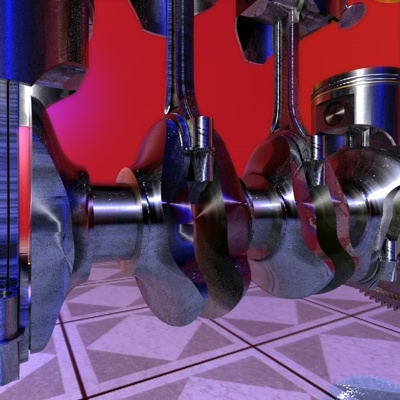 inline 4 engines 3d model