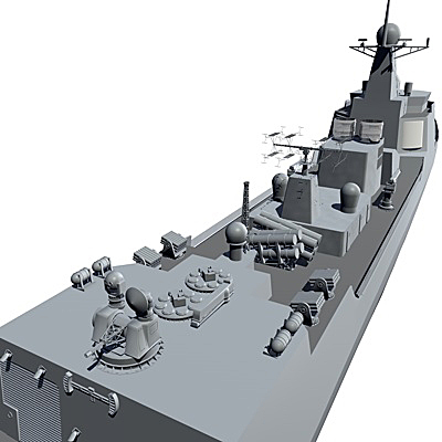 type 052c destroyer warship 3d model