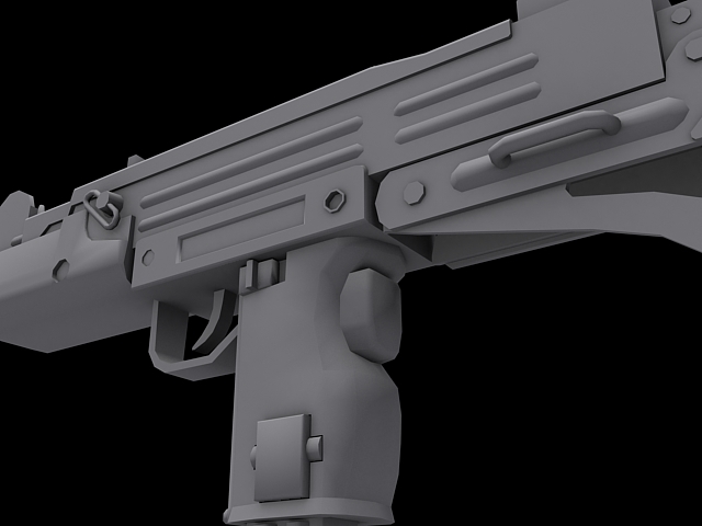 automatic 9mm uzi gun 3d model