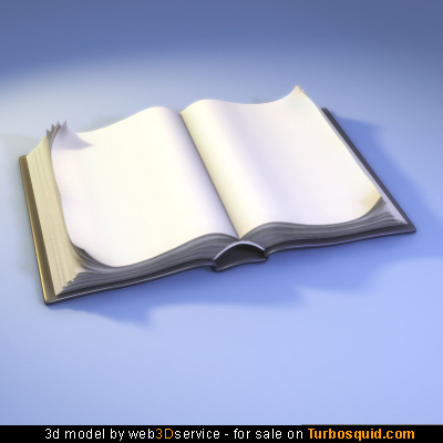 3d model open book modeled