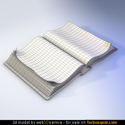 3d model open book modeled