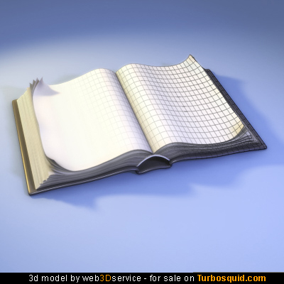 3d model open book modeled