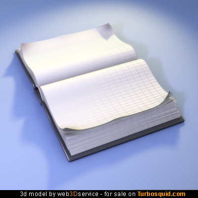 3d model open book modeled