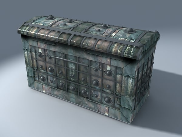 metal treasure chest 3d model