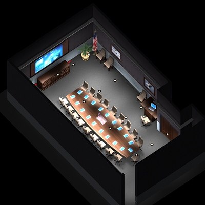 military conference room 3d max